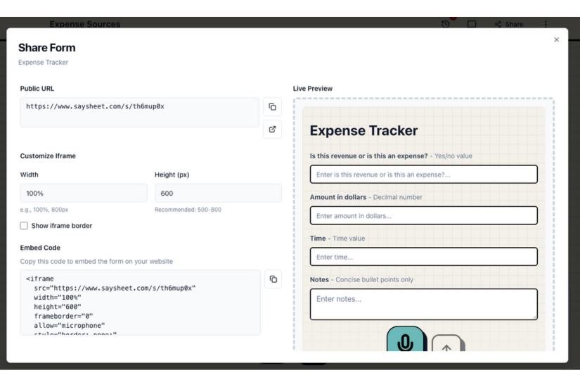 SaySheet - AI Notetaker for Data Entry